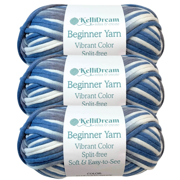 Beginner Crochet Yarn (Pack of 3) 150g - KelliDream