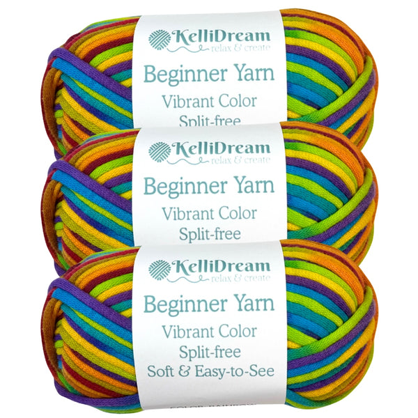 Beginner Crochet Yarn (Pack of 3) 150g - KelliDream