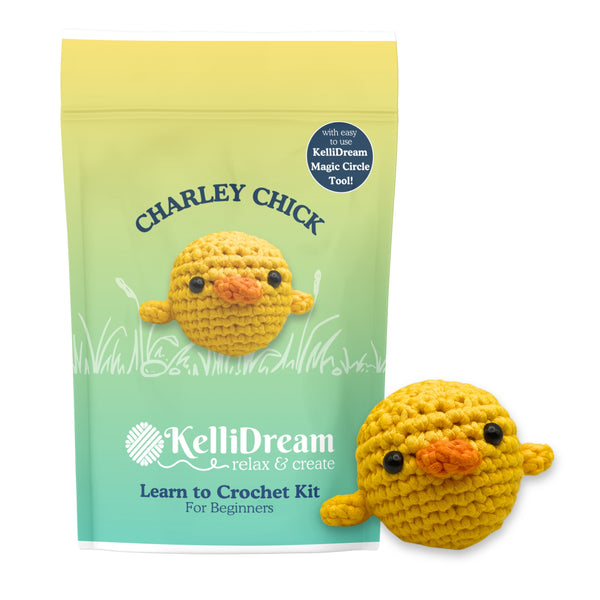Learn to Crochet Kit Chick (Includes Blue Magic Circle Tool) - KelliDream